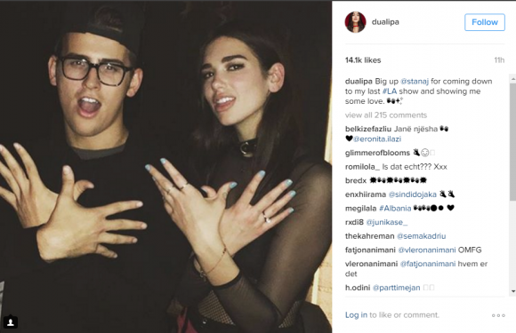 Albert Stanaj dhe Dua Lipa së bashku në Los Angeles | MALESIA.ORG