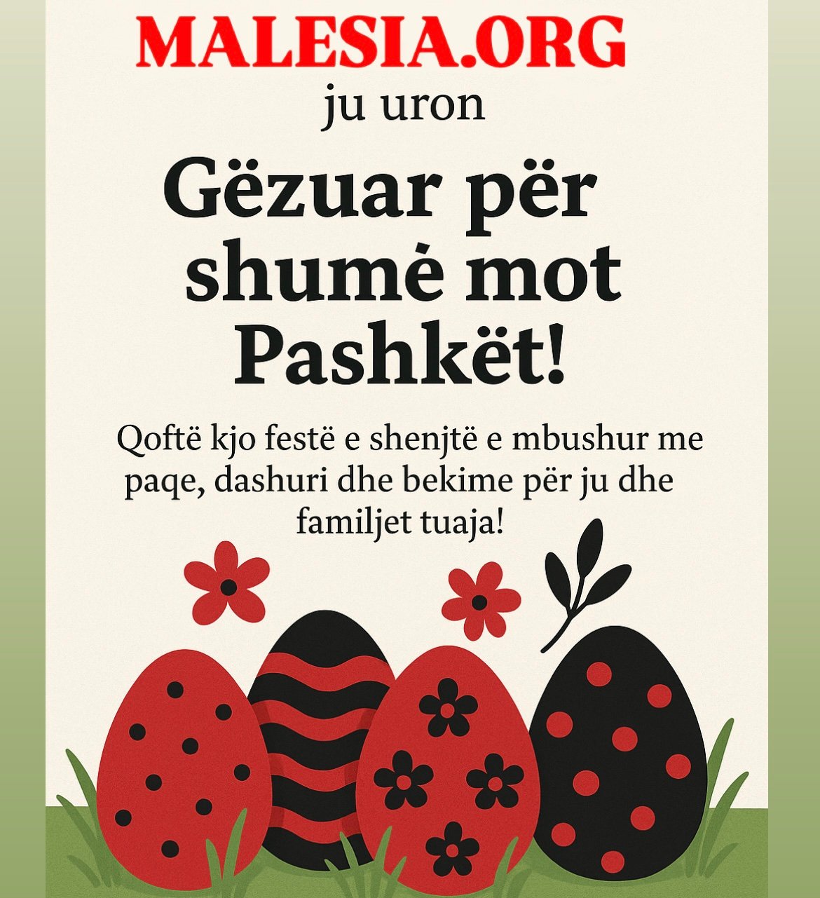 Gëzuar për shumë mot Pashkët! - MALESIA.ORG - Tuz, Malësi